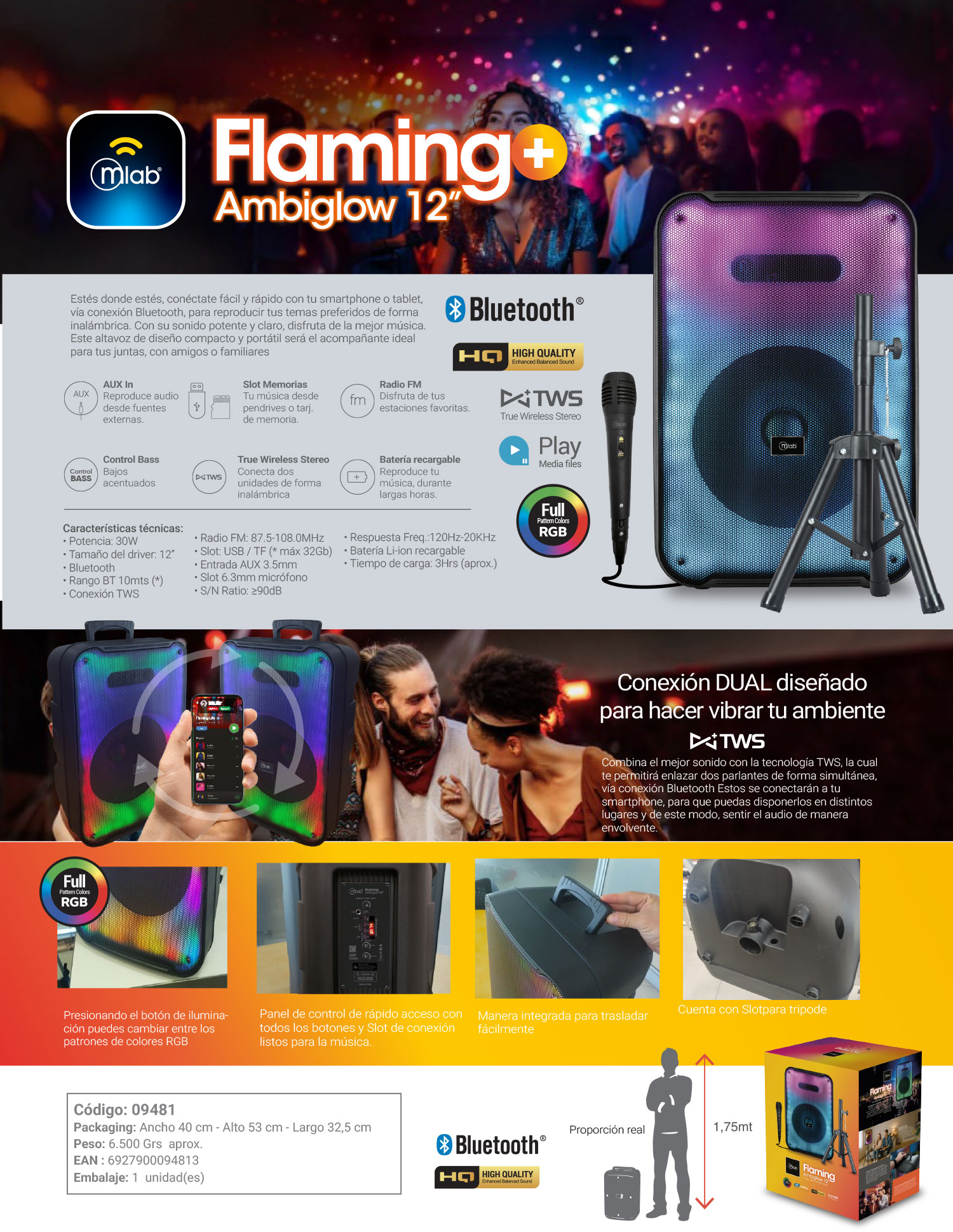 9481 – Flaming Ambiglow 12″+Tripod – Microlab